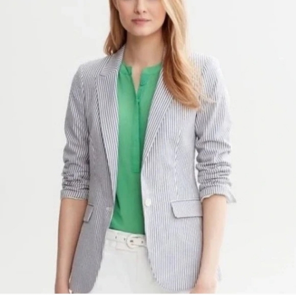 Banana Republic | Jackets & Coats | Banana Republic Seersucker Striped Preppy Nautical Derby ...